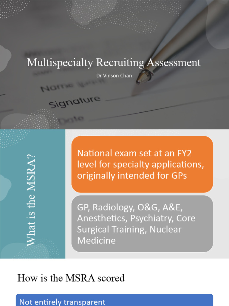 MSRA | PDF | Medical Specialties | Clinical Medicine