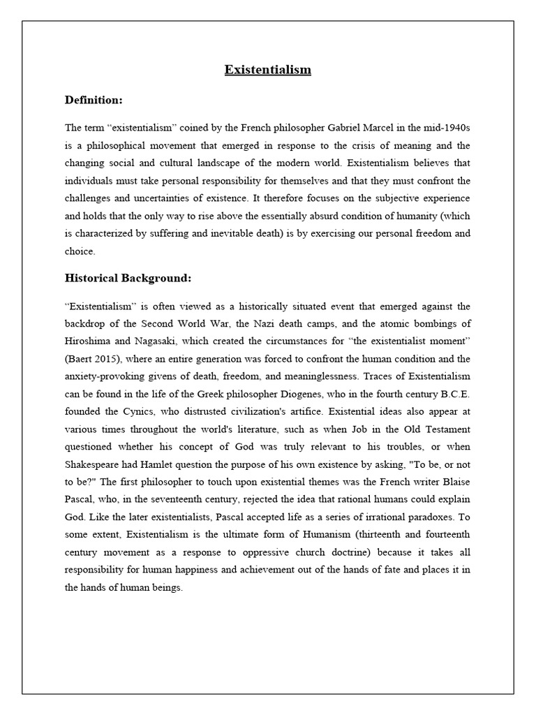 Existentialism | PDF | Existentialism | Essence