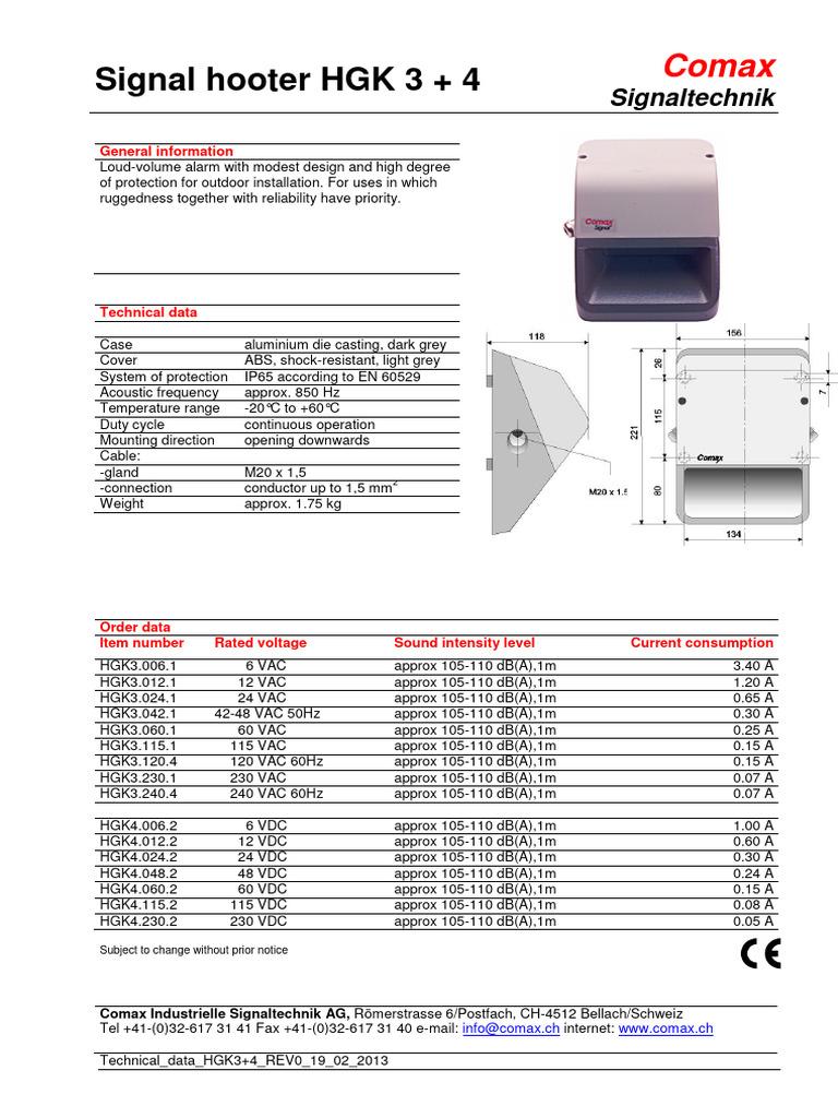 Technical Data HGK 3 4 REV0 19 02 2013 | PDF | Alternating Current ...