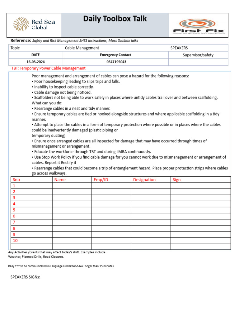 TBT - 16 - 03 - 2024 - Cable Management | PDF