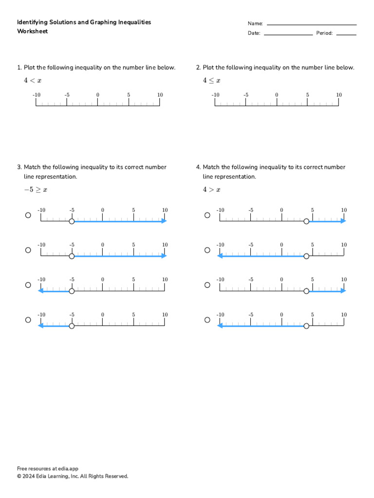 Edia - Identifying Solutions and Graphing Inequalities | PDF