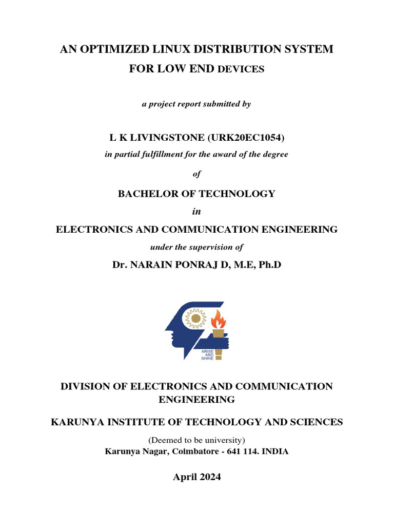 Final Year Project Thesis COLOR | PDF | Linux Distribution | Kernel ...