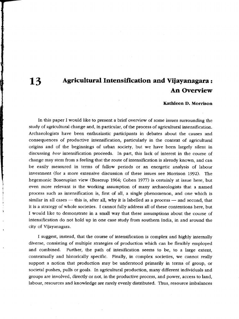 Morrison - 1995 - Agricultural Intensification and Vijayanagara An ...