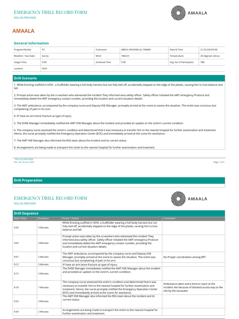 AMT Medical Emergency Drill_21.03.2024 | PDF