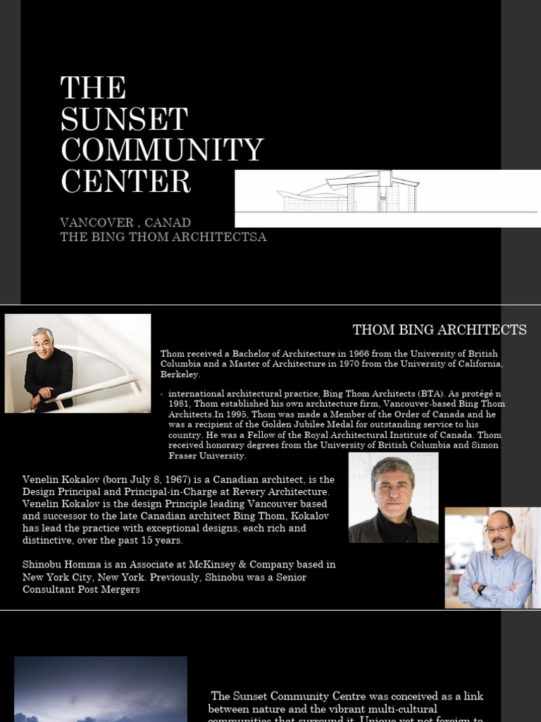 Sunset Community Centre Architecture Overview | PDF | Wall | Building ...