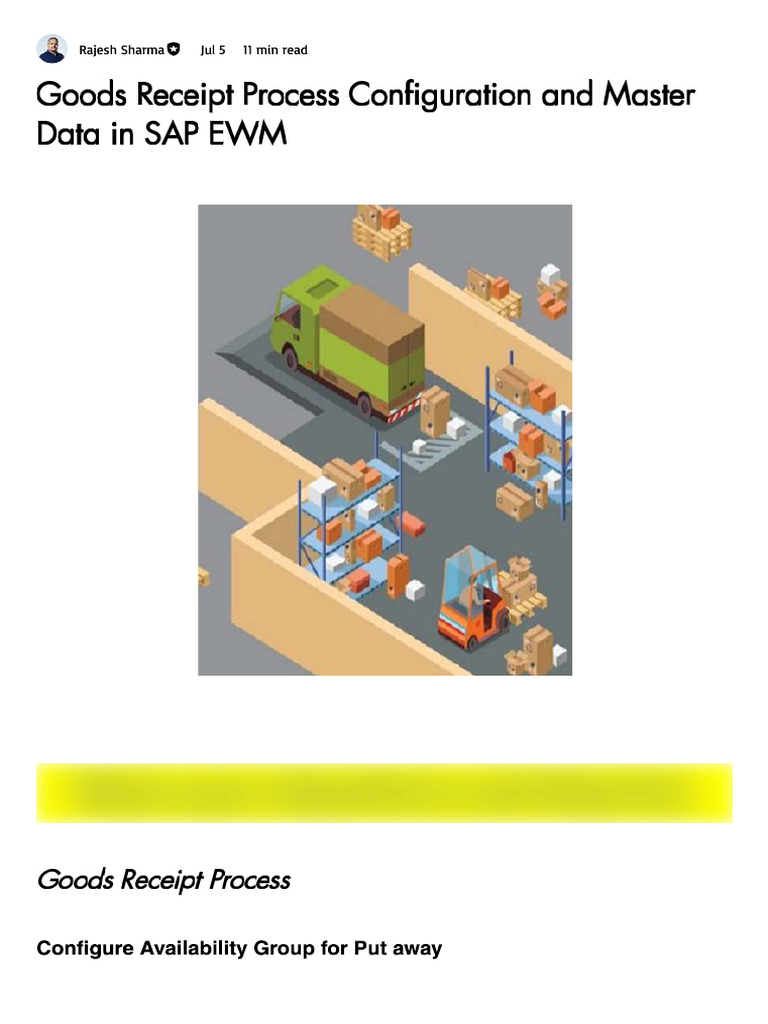 Goods Receipt Process Configuration and Master Data in SAP EWM | PDF