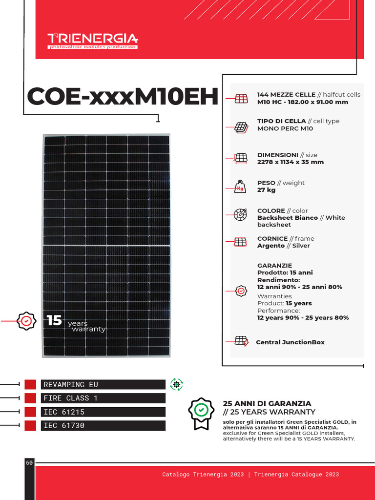 DATASHEET TRIENERGIA COExxxM10EH - 545W - 2023 | PDF
