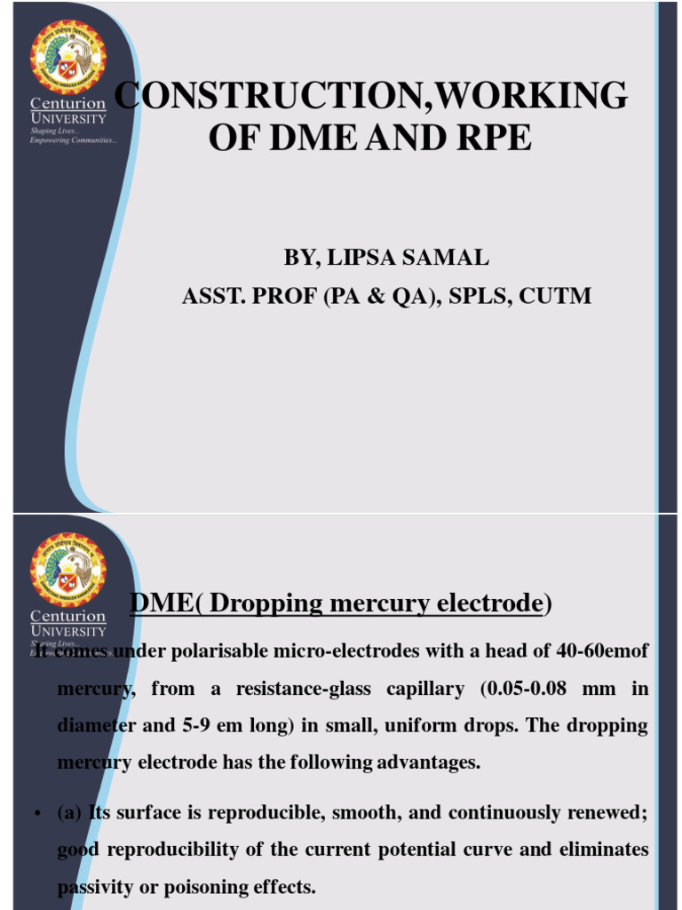 Construction, Working of Dme and Rpe: By, Lipsa Samal Asst. Prof (Pa ...