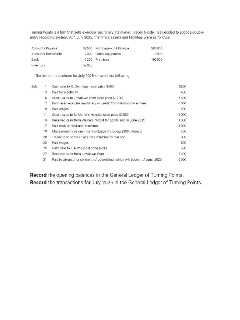 General Ledger Exercise | PDF