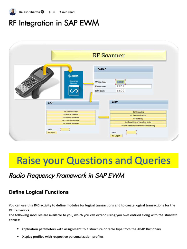 Rf Integration In Sap Ewm Pdf