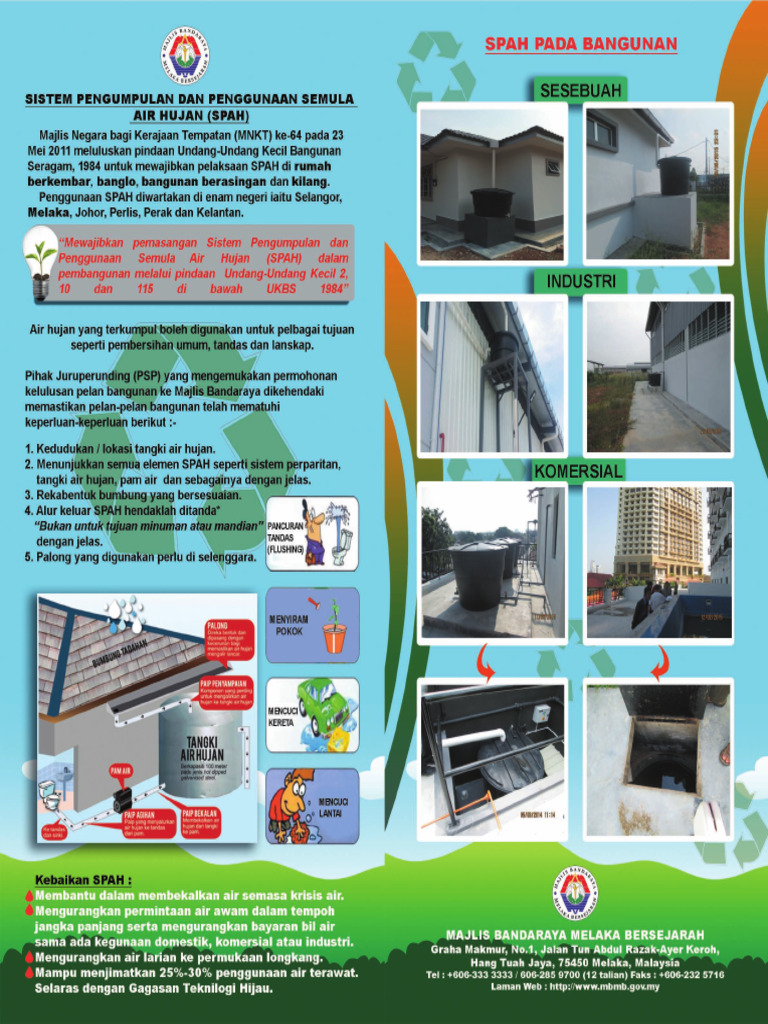 Sistem Pengumpulan Dan Penggunaan Semula Air Hujan Spah | PDF