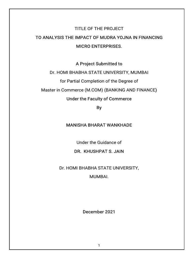 Project Mcom 90 | PDF