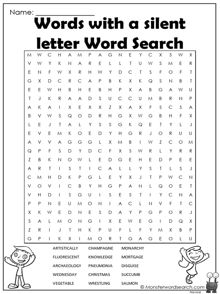Silent Letter Word Search Puzzle | PDF | Linguistics