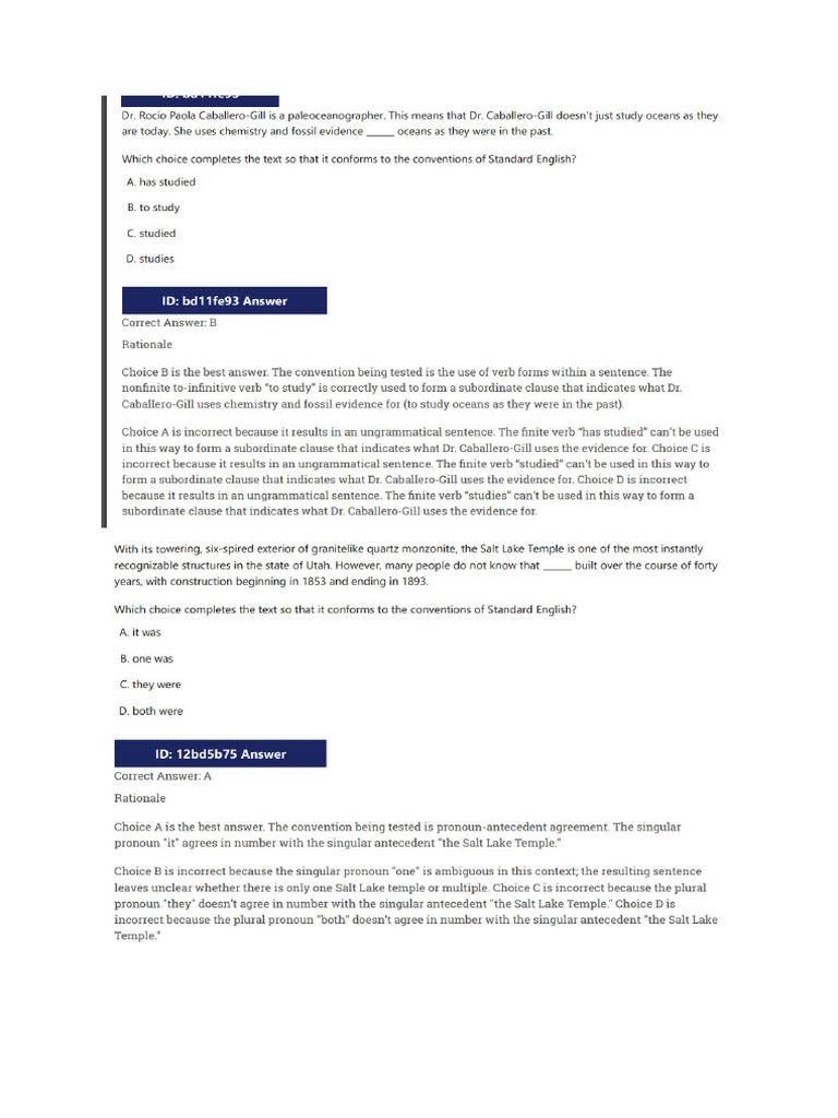 Verb PDF Answers | PDF