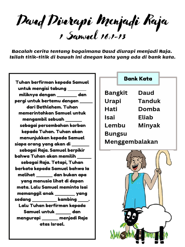 1 Samuel 16:1-13: Daud Diurapi Menjadi Raja | PDF
