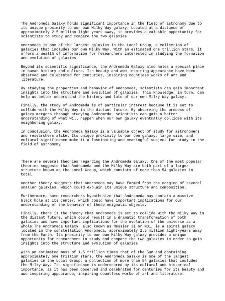 The Andromeda Galaxy Info | PDF | Milky Way | Galaxy