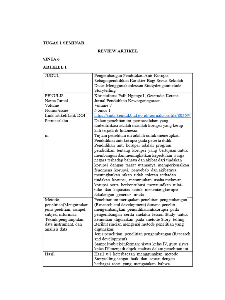 Macam Macam Artikel Seminar Proposal | PDF | Karier & Perkembangan ...