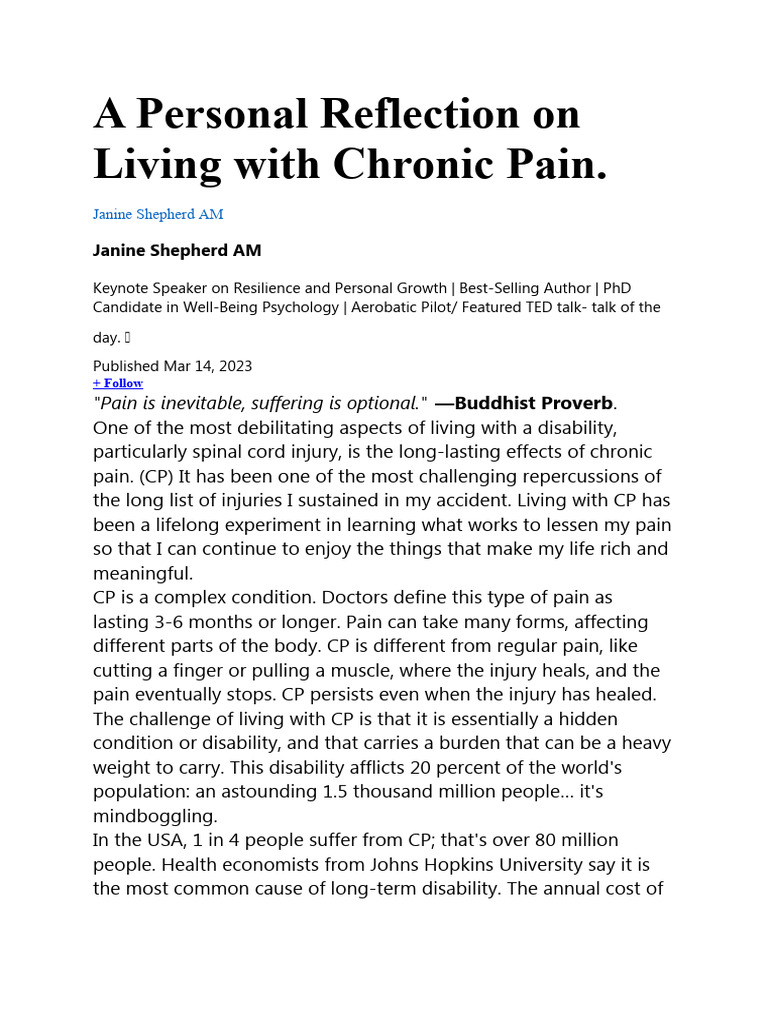 Living With Chronic Pain | PDF | Pain | Laughter