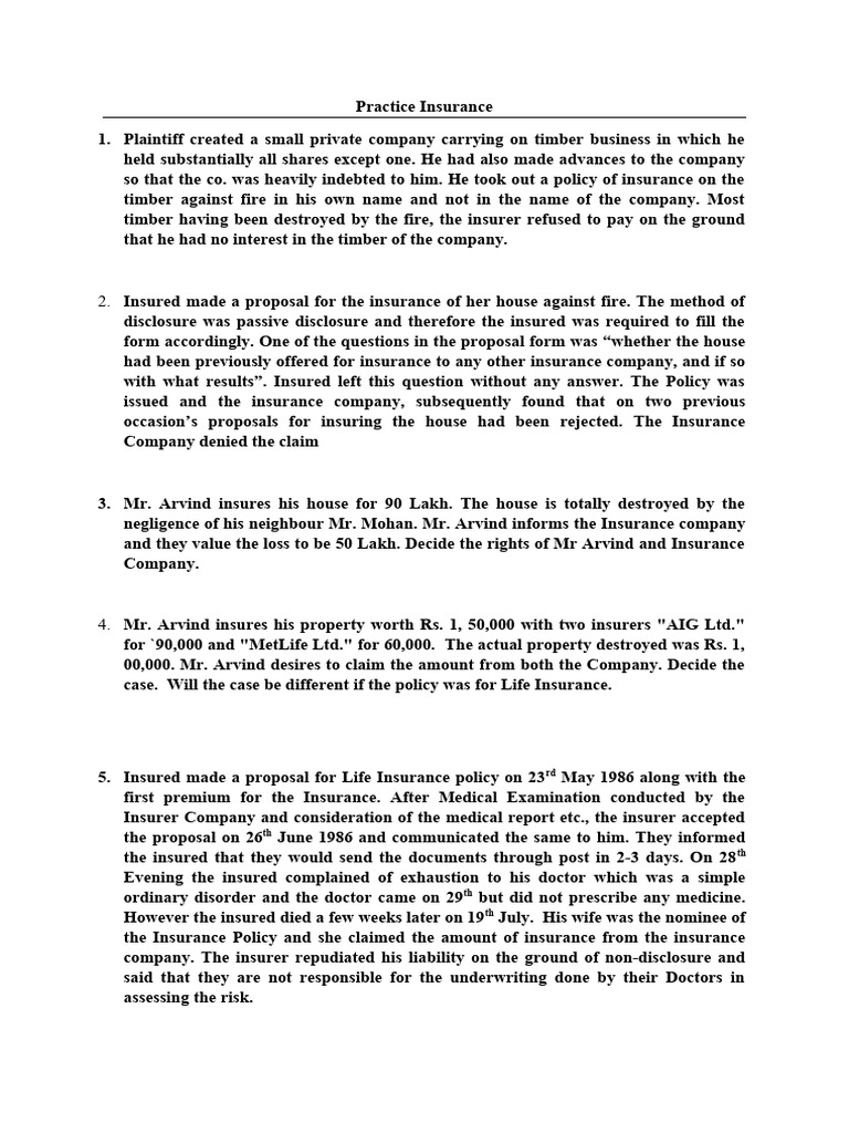 Practice Insurance | Download Free PDF | Insurance | Life Insurance