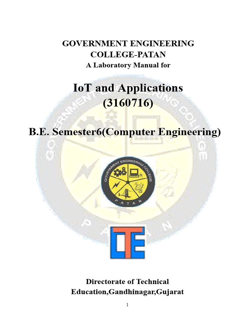 IOT and Applications - Lab Manual | PDF | Arduino | Engineering