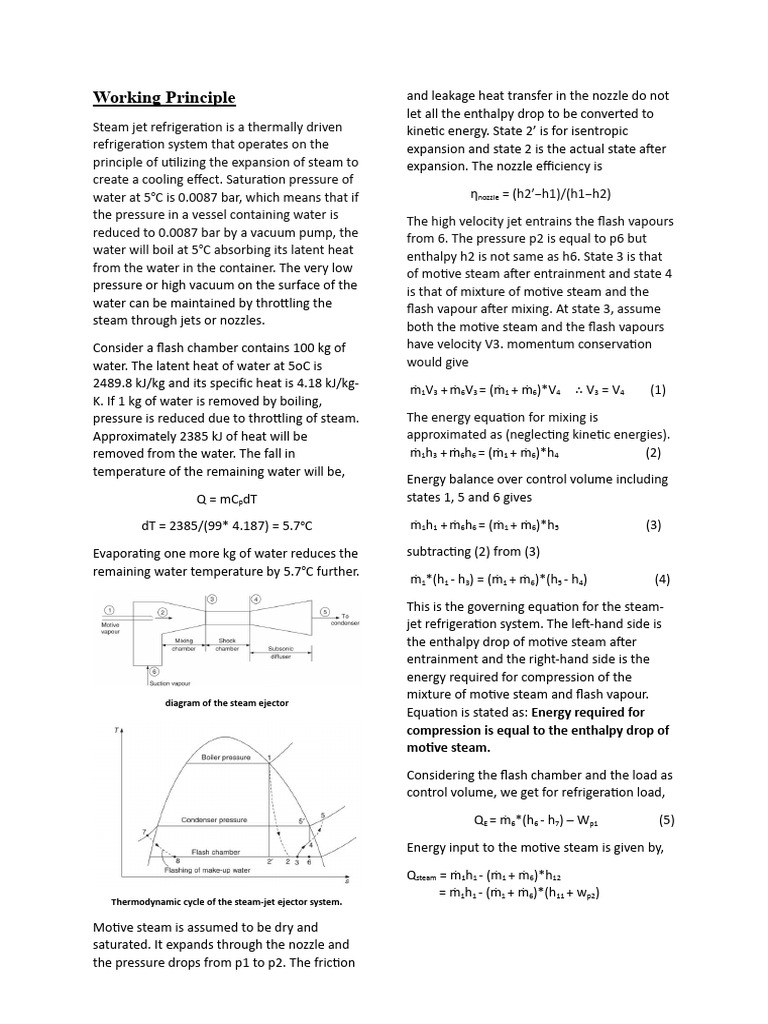 Working Principle | PDF | Steam | Enthalpy
