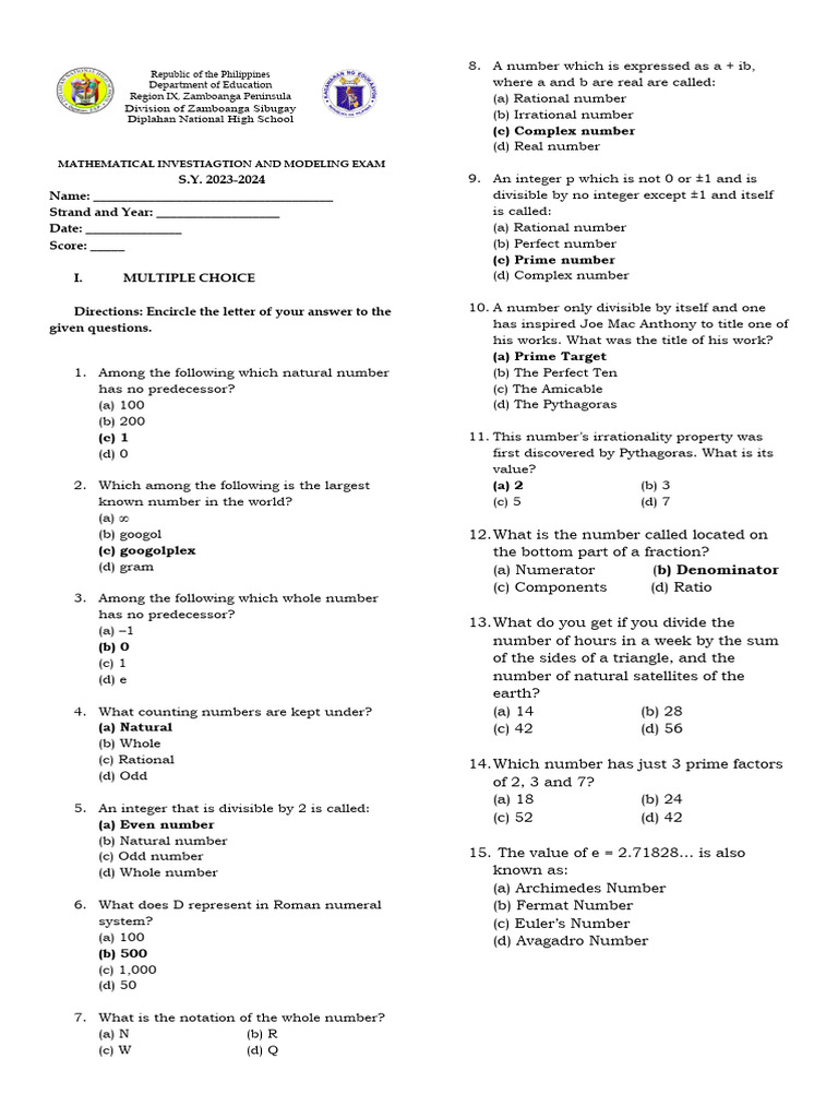 Gen Math | PDF | Numbers | Integer