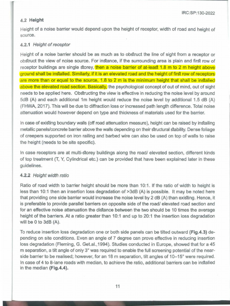 Noise Barrier As Per IRC SP 130 2022 | PDF | Noise