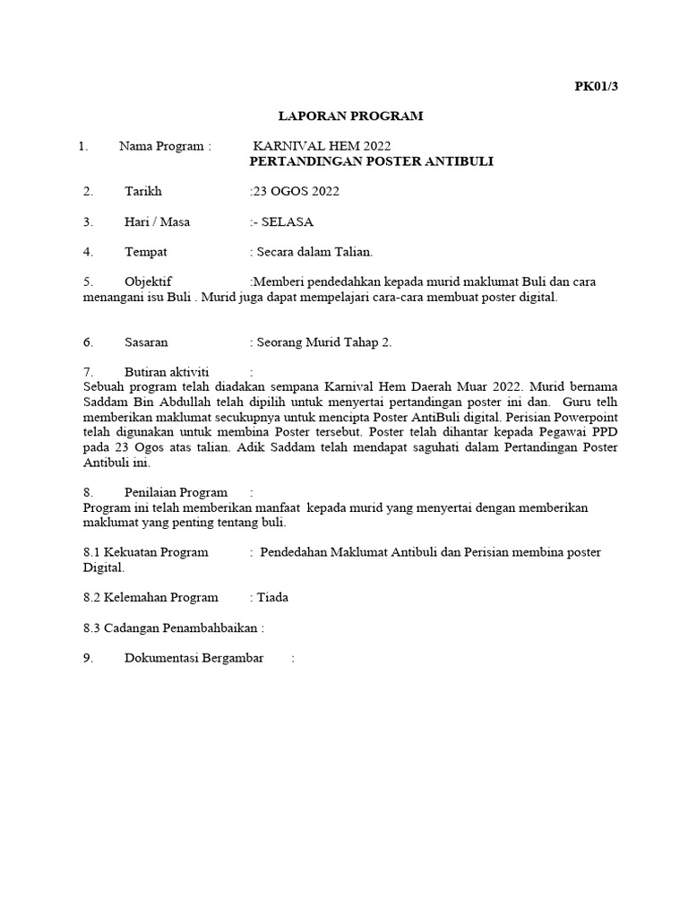 Laporan Program Karnival Hem | PDF