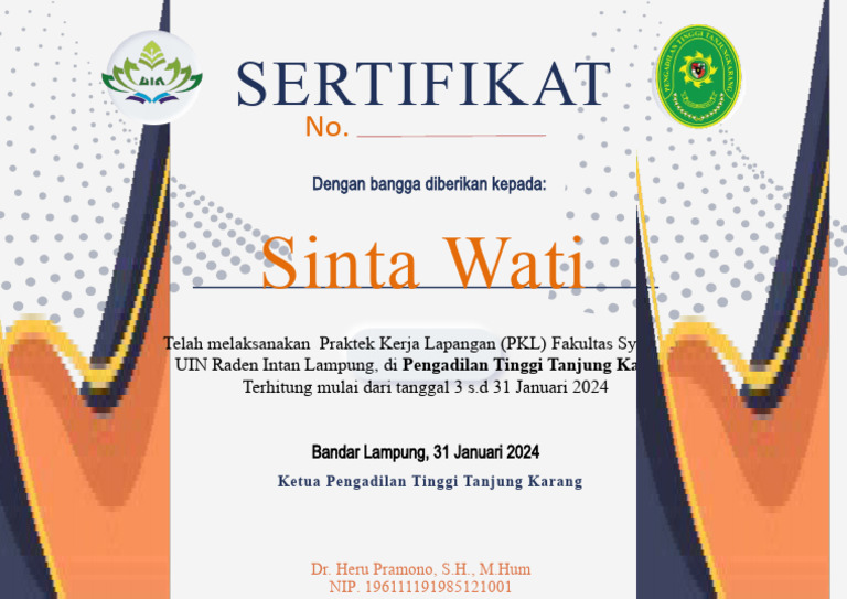 Sertifikat PKL 2024 | PDF