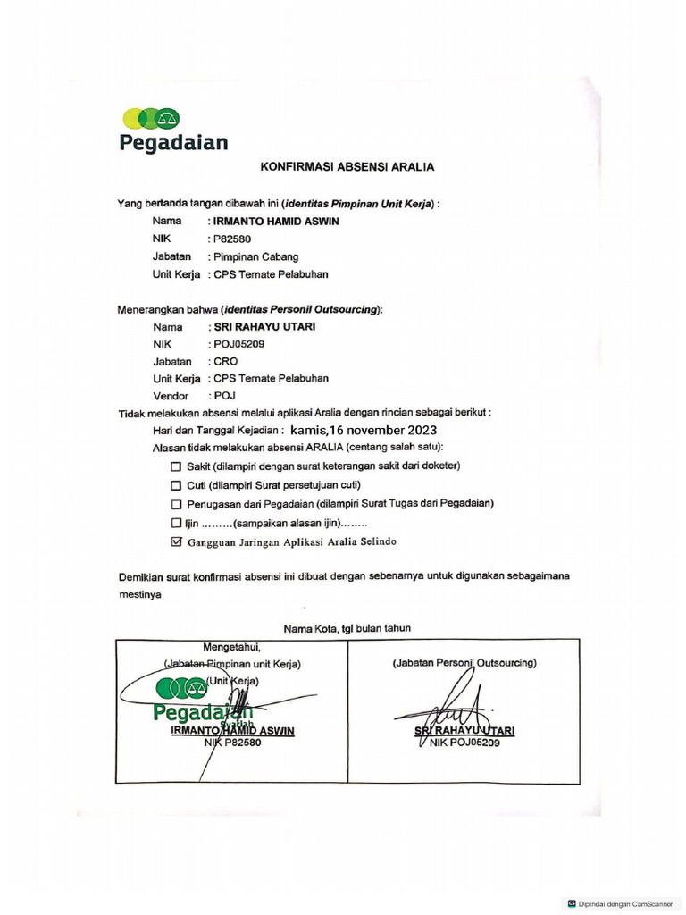 Sri Rahayu Utari (Absen Jaringan Error Selindo) | PDF