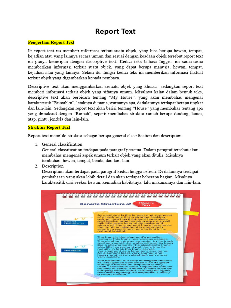Materi Report Text Kelas 9 | PDF | Ilmu Sosial