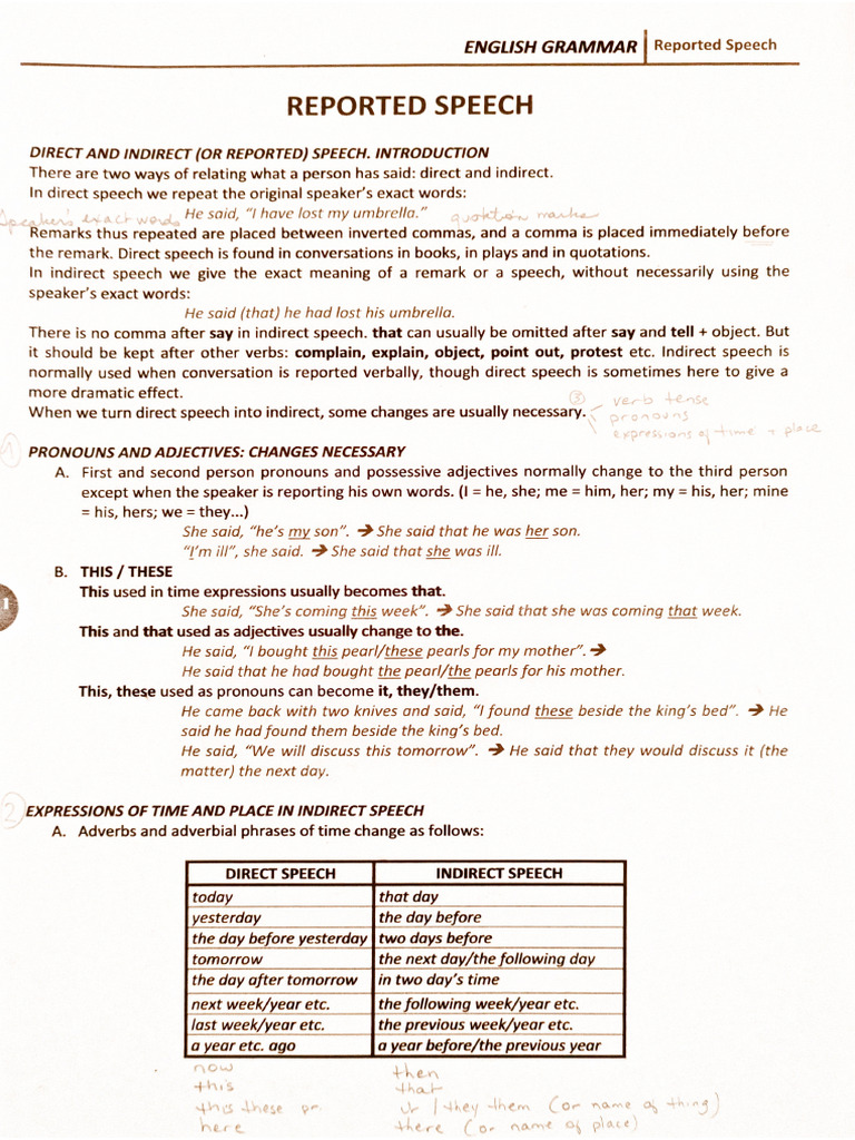 Chapter 3 - Reported Speech - 2 | PDF