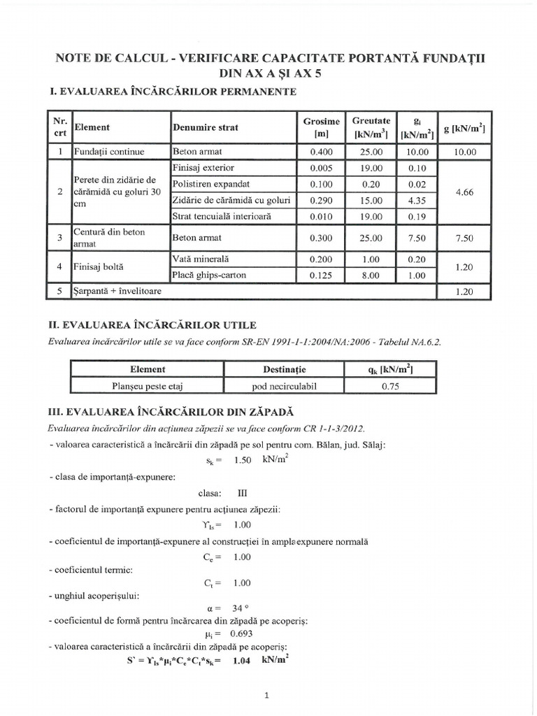 Verificare Capacitate Portanta Fundatii | PDF