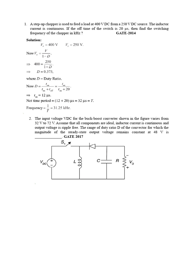GATE Questions Unit-2 | PDF | Inductor | Electrical Circuits GATE Questions Unit-2 | PDF | Inductor | Electrical Circuits