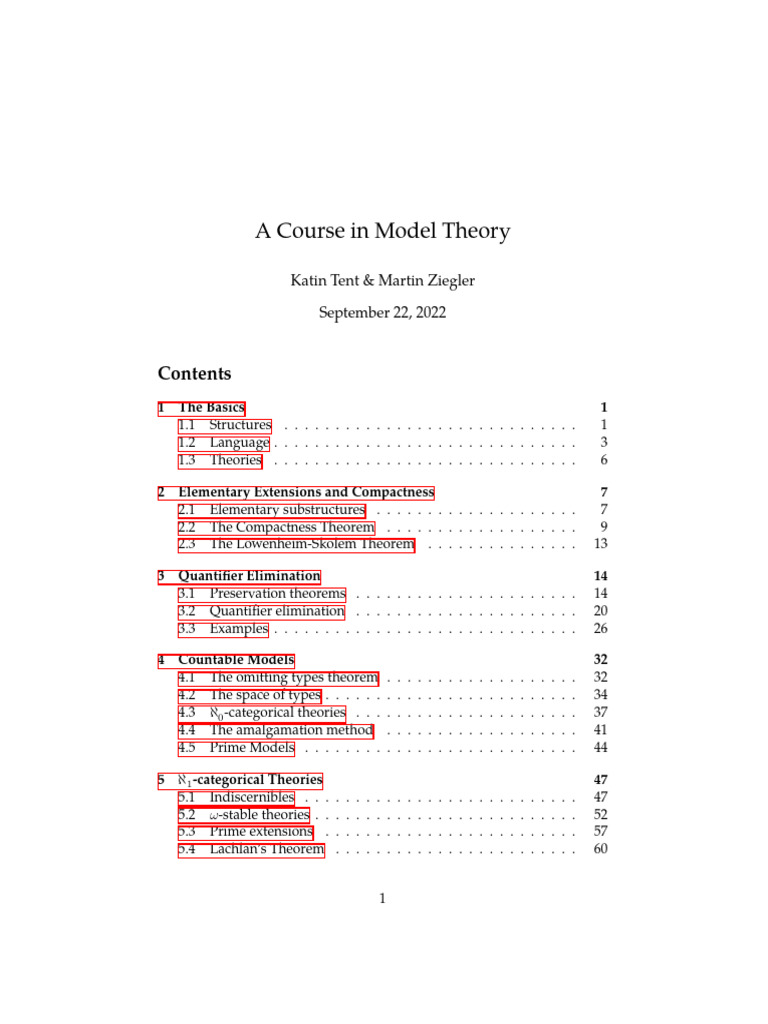 A Course in Model Theory | PDF | Model Theory | Mathematics
