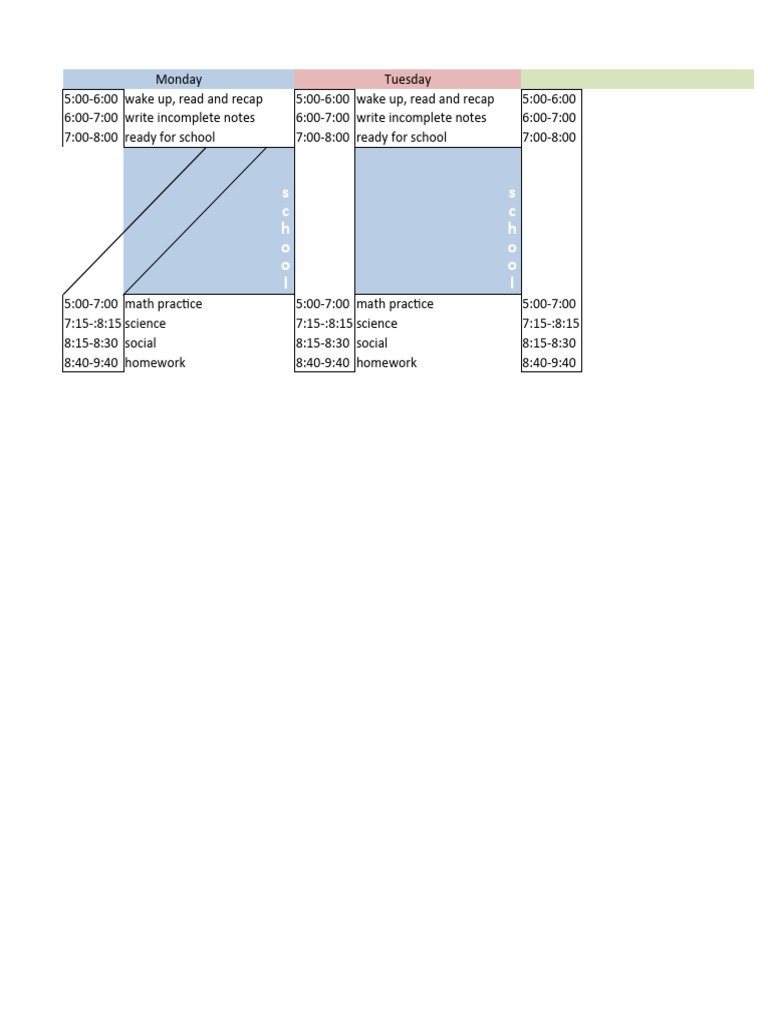 Daily Timetable | PDF