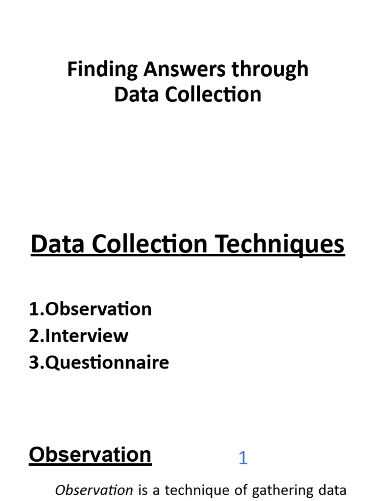 Finding Answers Through Data Collection | PDF | Questionnaire | Interview