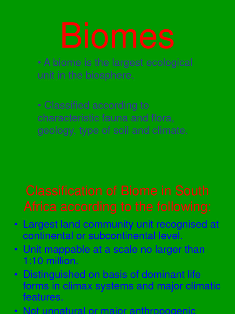 Biomes of South Africa PPT 2024 | PDF | Grassland | Savanna