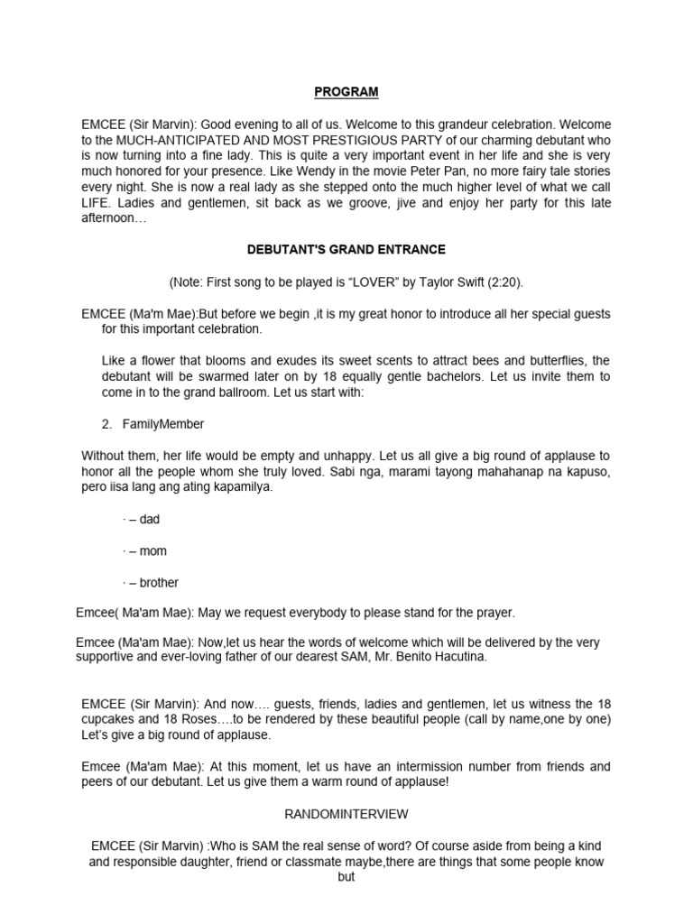 Debut Sample Script | PDF