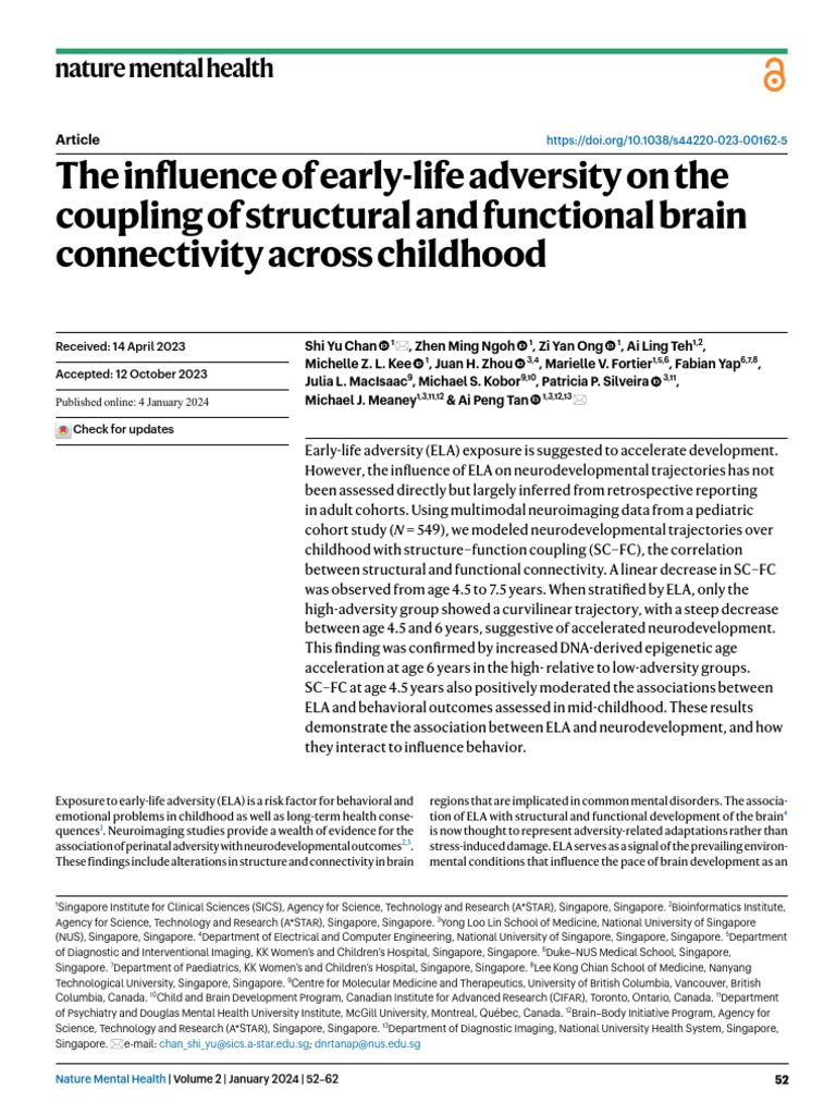 Early-Life Adversity | PDF | Fear | Stress (Biology)
