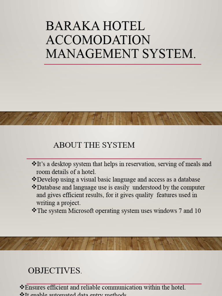 Baraka Hotel Accomodation Management System Sipia - 014201 | PDF ...