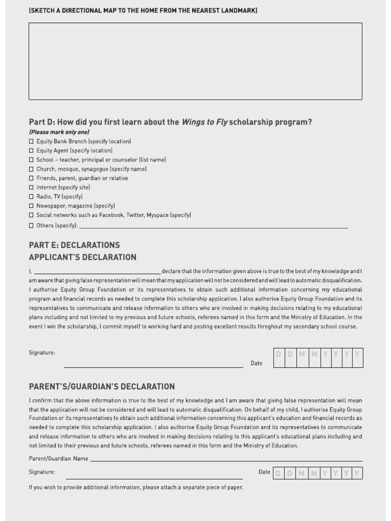 Declaration Form Wings to Fly | PDF