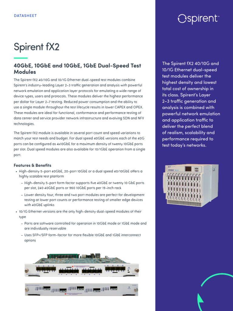 Spirent fX2 Ethernet Test Modules | PDF | Virtual Private Network ...