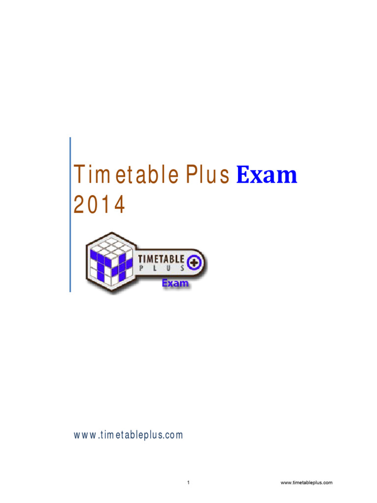 Timetable Plus Exam 2014 Overview | PDF | Comma Separated Values ...