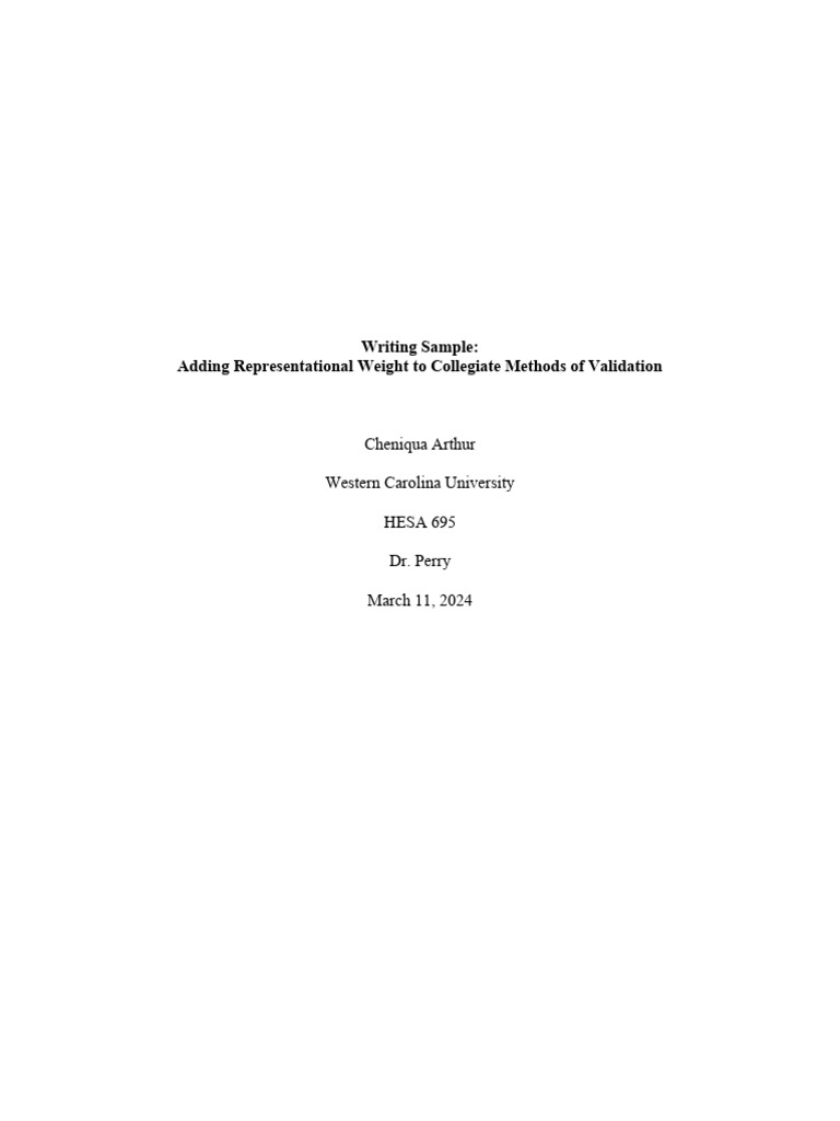 Writing Sample - Capstone | PDF | Mentorship | Identity (Social Science)