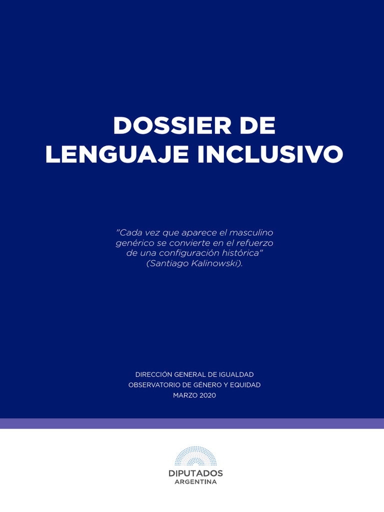 Dossier Lenguaje Inclusivo | PDF | Sexismo | Género