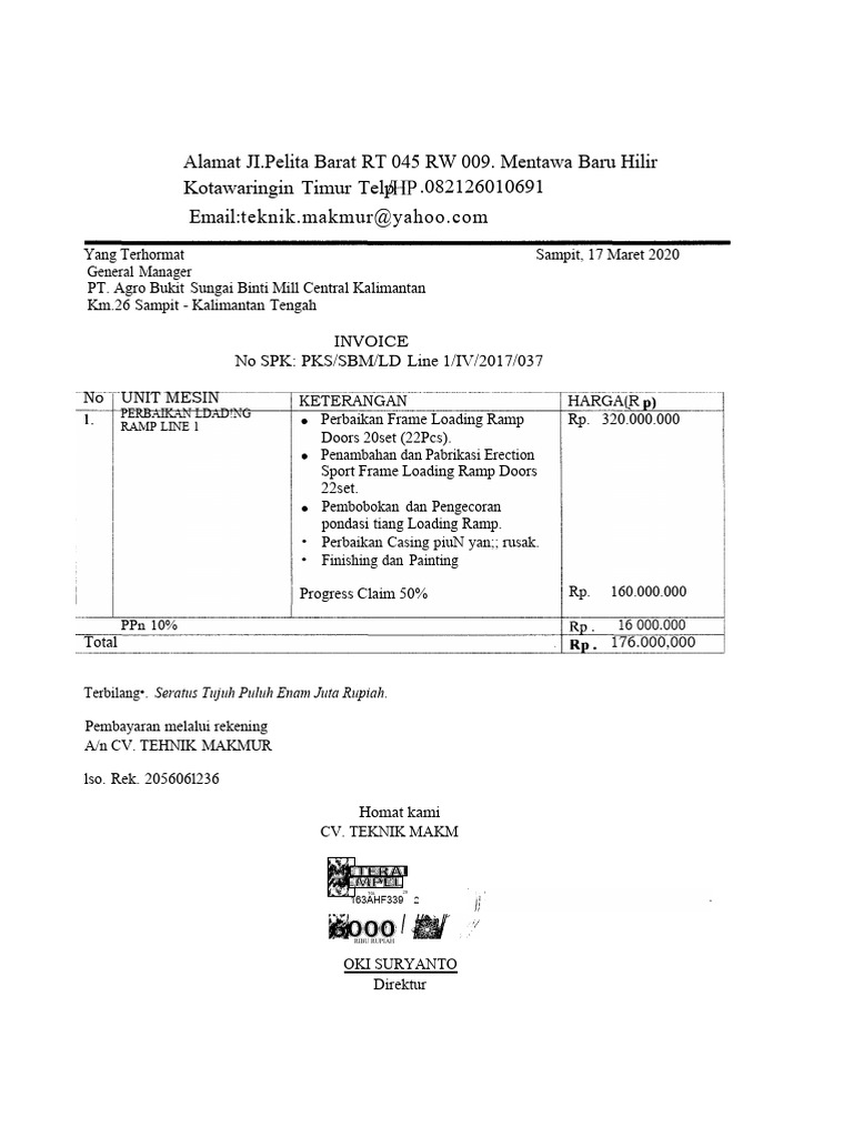 Invoice CV Tehnik Makmur 04 New | PDF