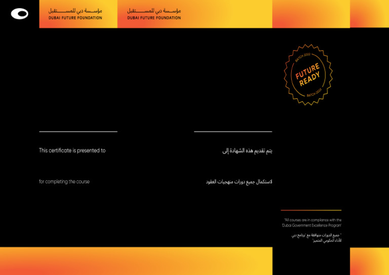 Certificate of Foundations of Foresight | PDF