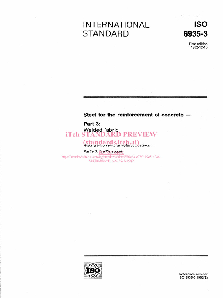 Iso 6935 3 1992 | PDF | International Organization For Standardization
