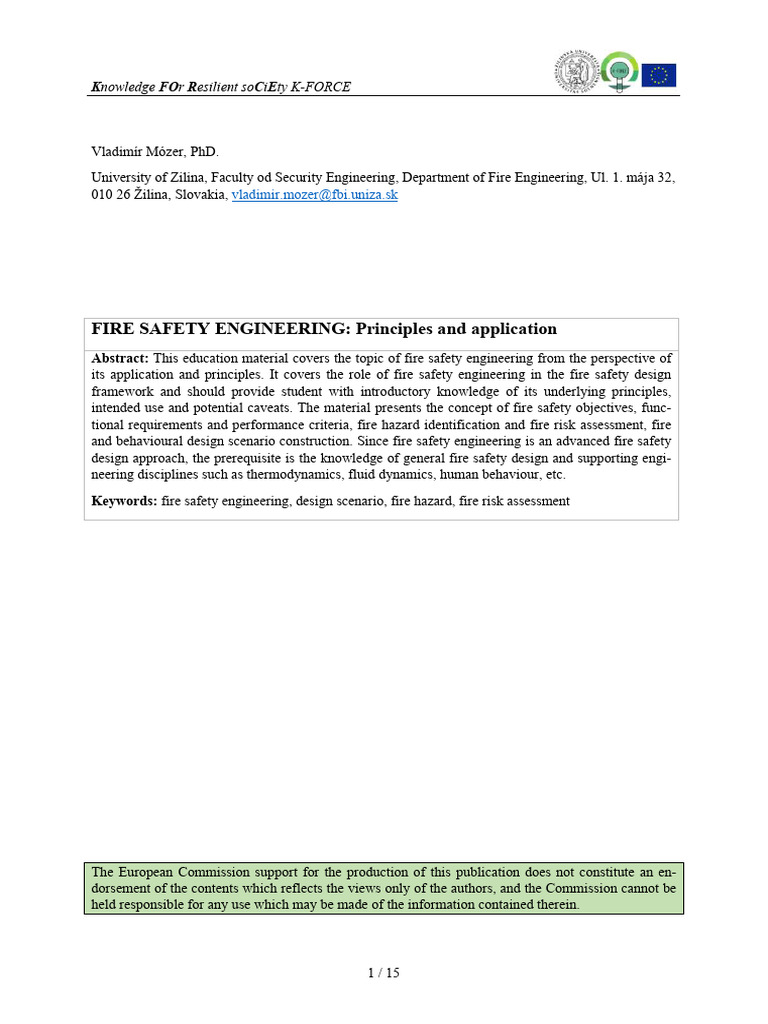 03 PAPER - FIRE SAFETY ENGINEERING Principles and Application | PDF ...